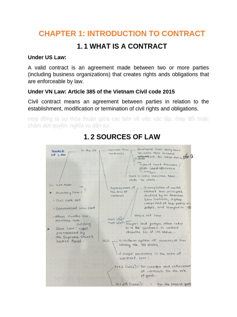 Chapter 1. Introduction to Contract | PDF