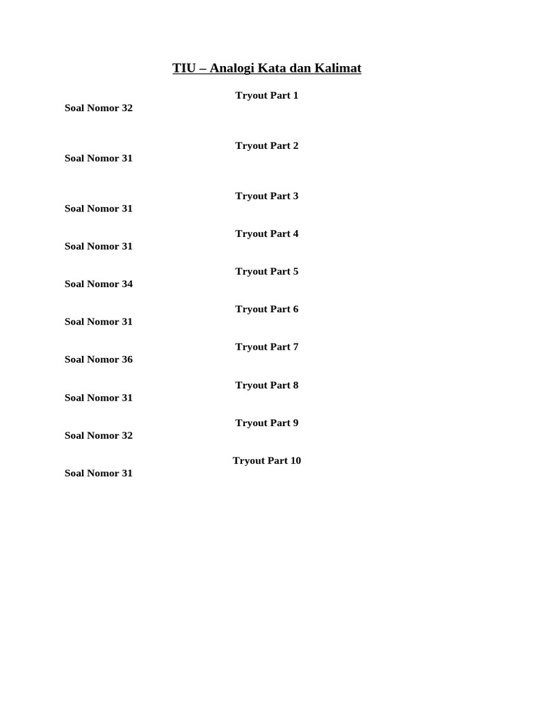 Kerangka TIU Modul CPNS Privat Al-Faiz | PDF