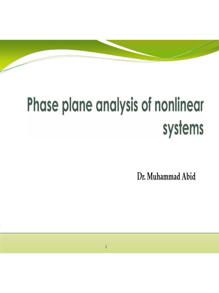 NCS - 02 - Phase Plane Analysis of Nonlinear Systems - 01 | PDF