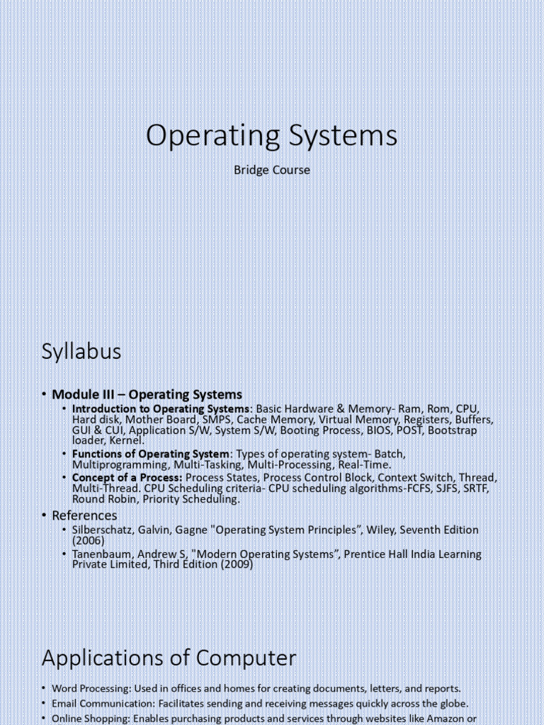 Operating Systems-1 | PDF | Random Access Memory | Computers