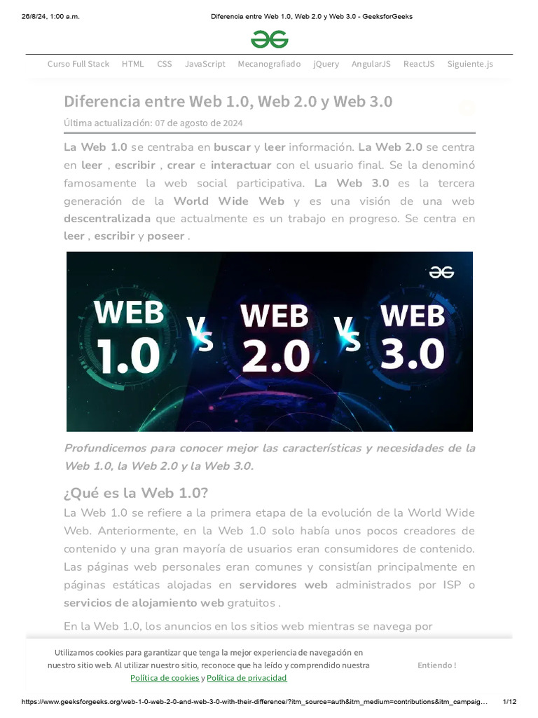 Diferencia Entre Web 1.0, Web 2.0 y Web 3.0 | PDF