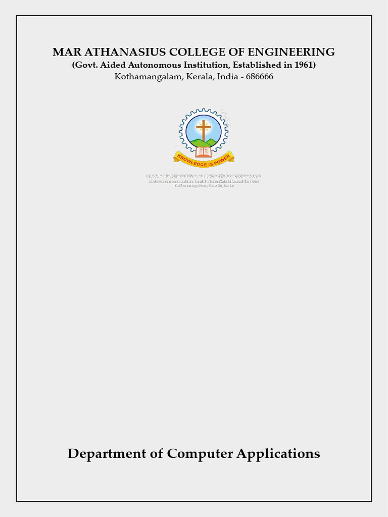 MACE MCA 2024 Bridge Course Syllabus | PDF | Matrix (Mathematics ...