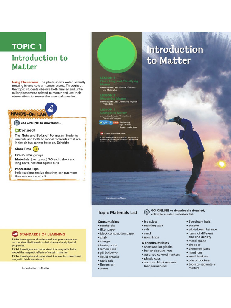 Topic 1 Introduction To Matter | PDF