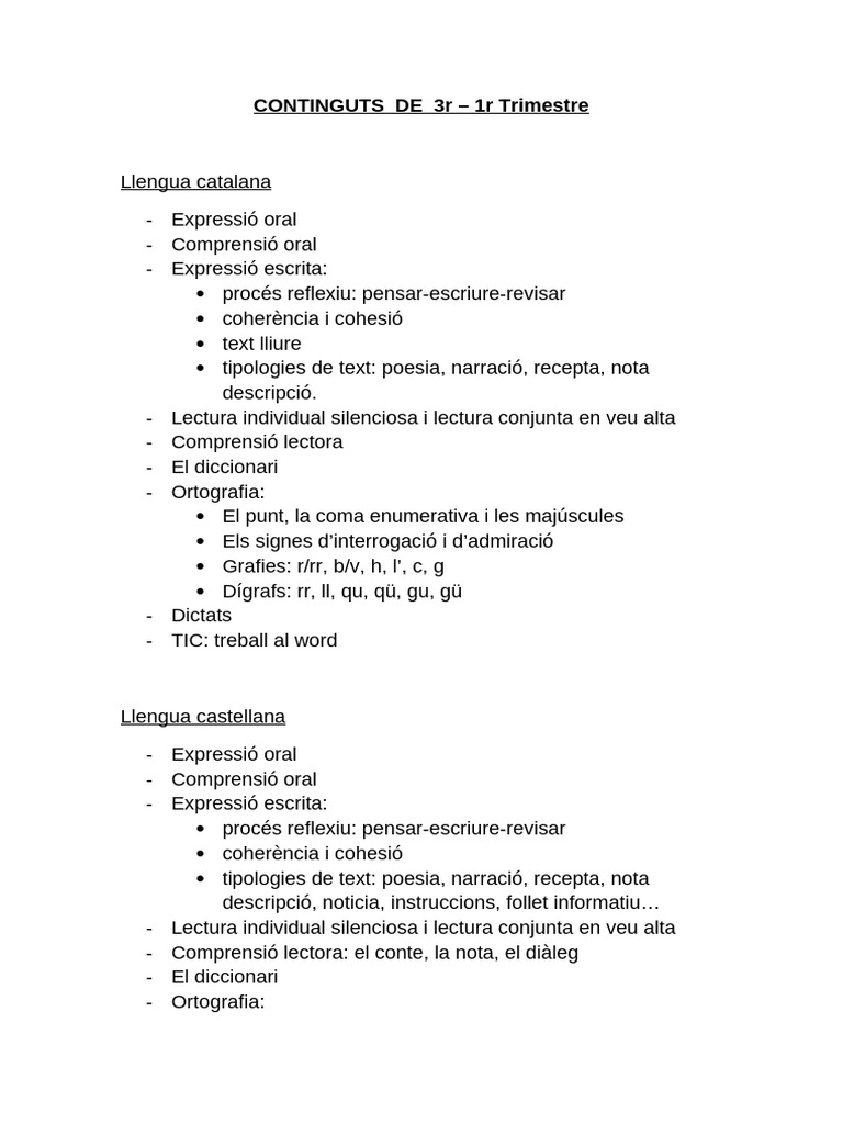 CONTINGUTS DE 3R | PDF