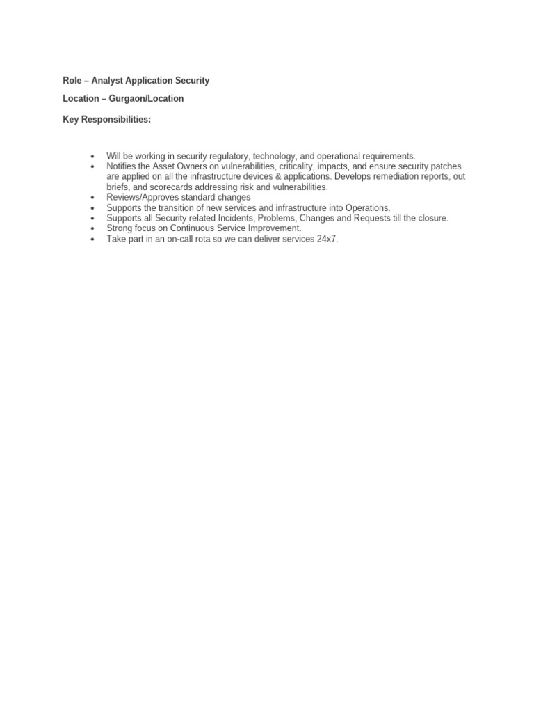 Analyst Application Security | PDF