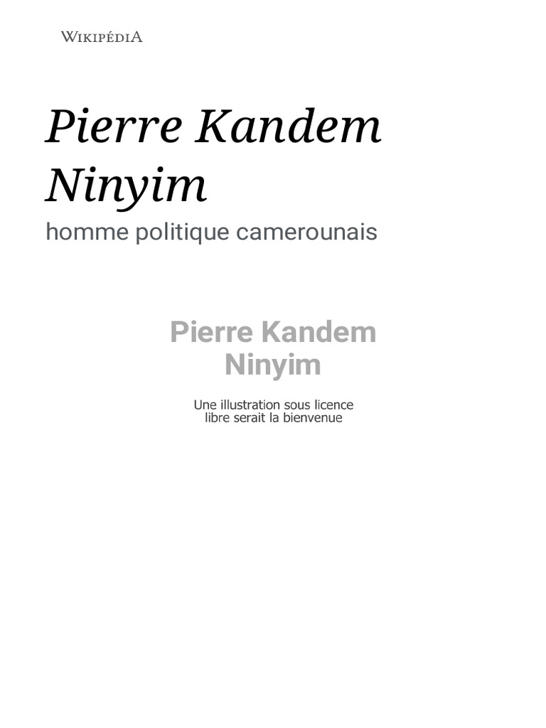 Pierre Kandem Ninyim - Wikipédia | PDF