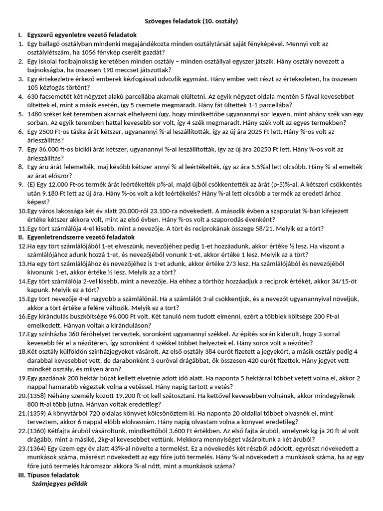 Szov - Feladatok | PDF