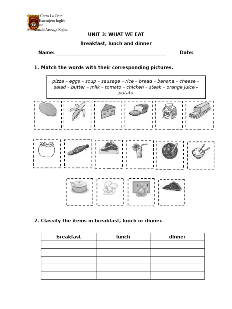 Food Breakfast Lunch Dinner | PDF