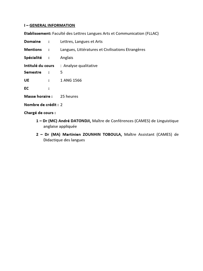 Qualitative Research Analysis Course Guide | PDF | Qualitative Research ...