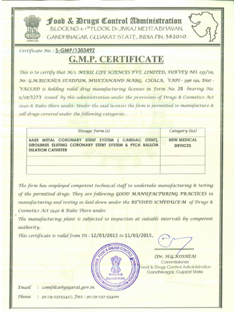 A. GMP Certificate | PDF