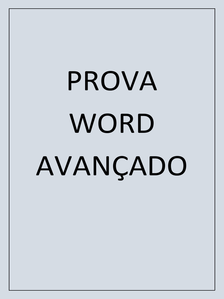 Prova Word | PDF