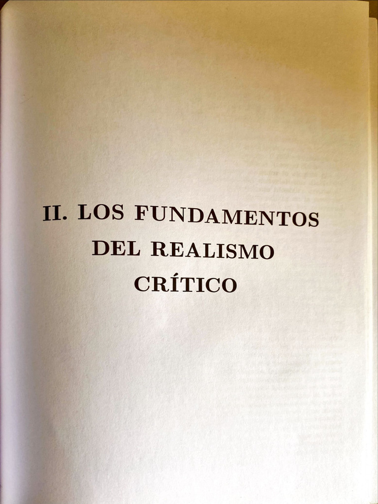 Capitulo II. Los Fundamentos Del Realismo Crítico | PDF