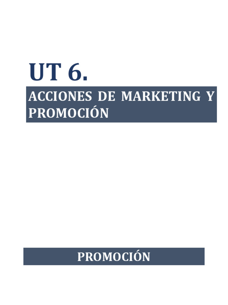 Ut6 - Acciones de Marketing y Promoción (Ii) | PDF