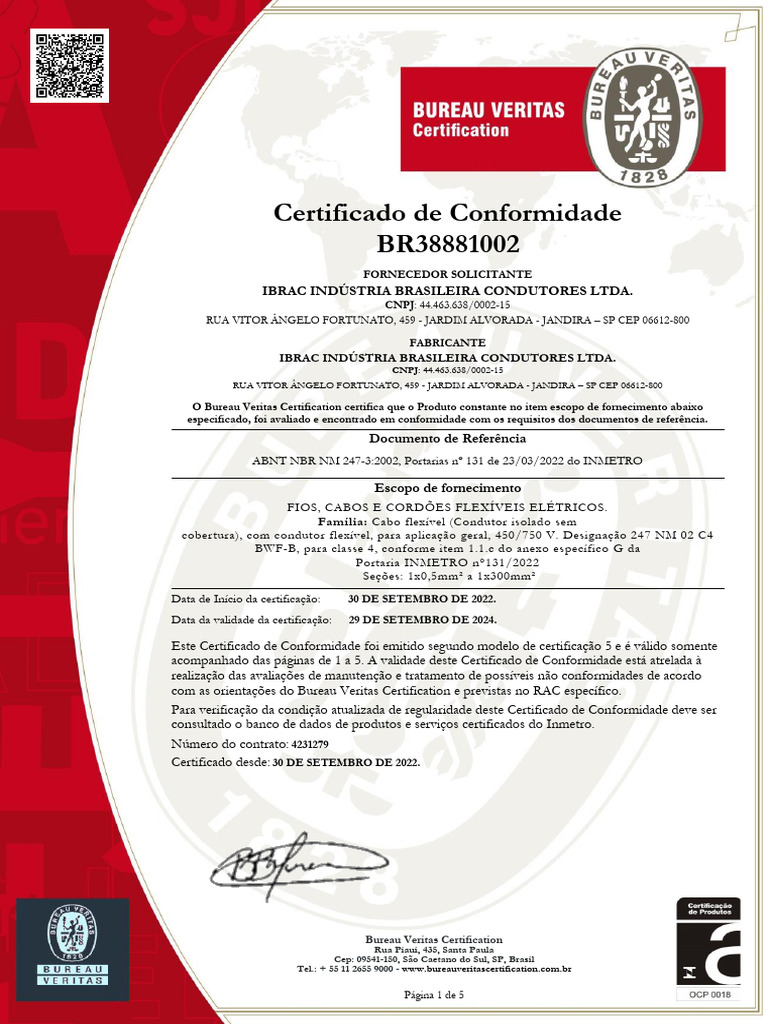 Ibrac - Certificado de Cabo | PDF
