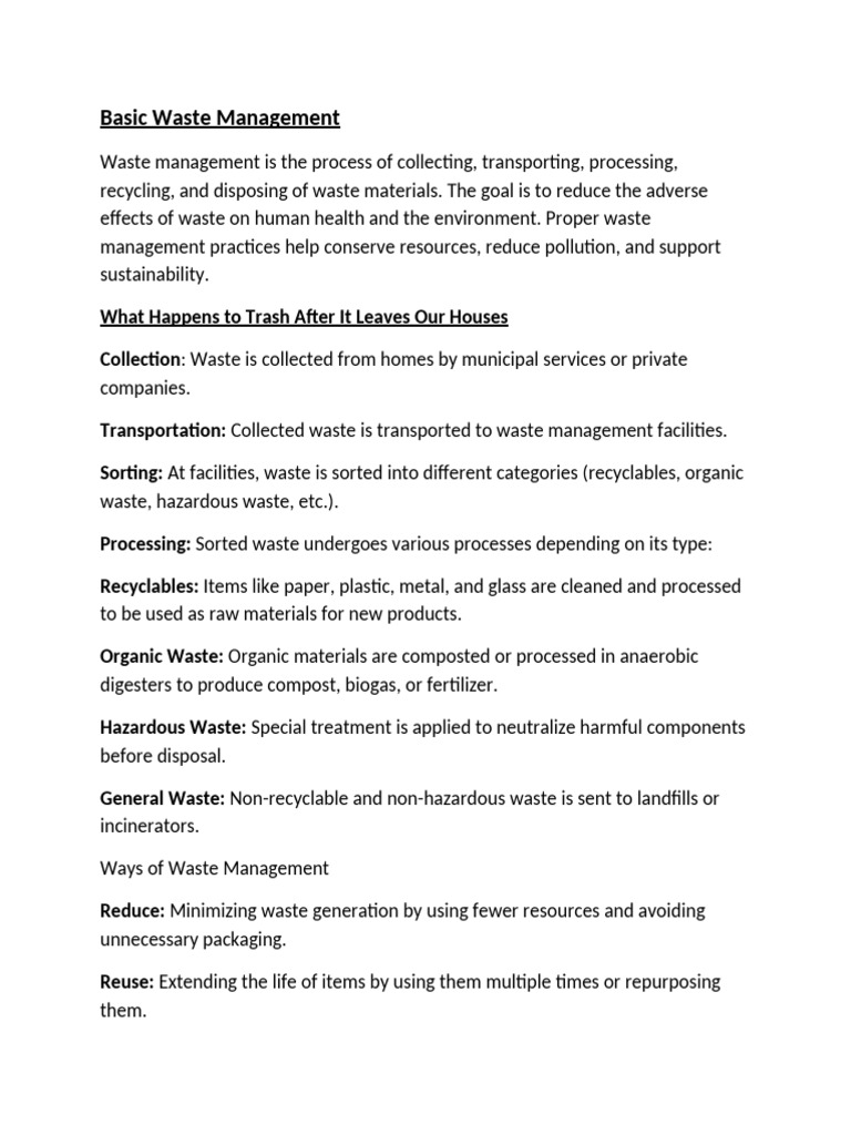 Basic Waste Management | PDF