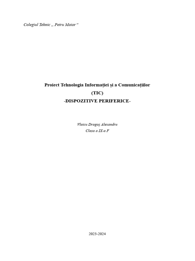 Dispozitive Periferice | PDF