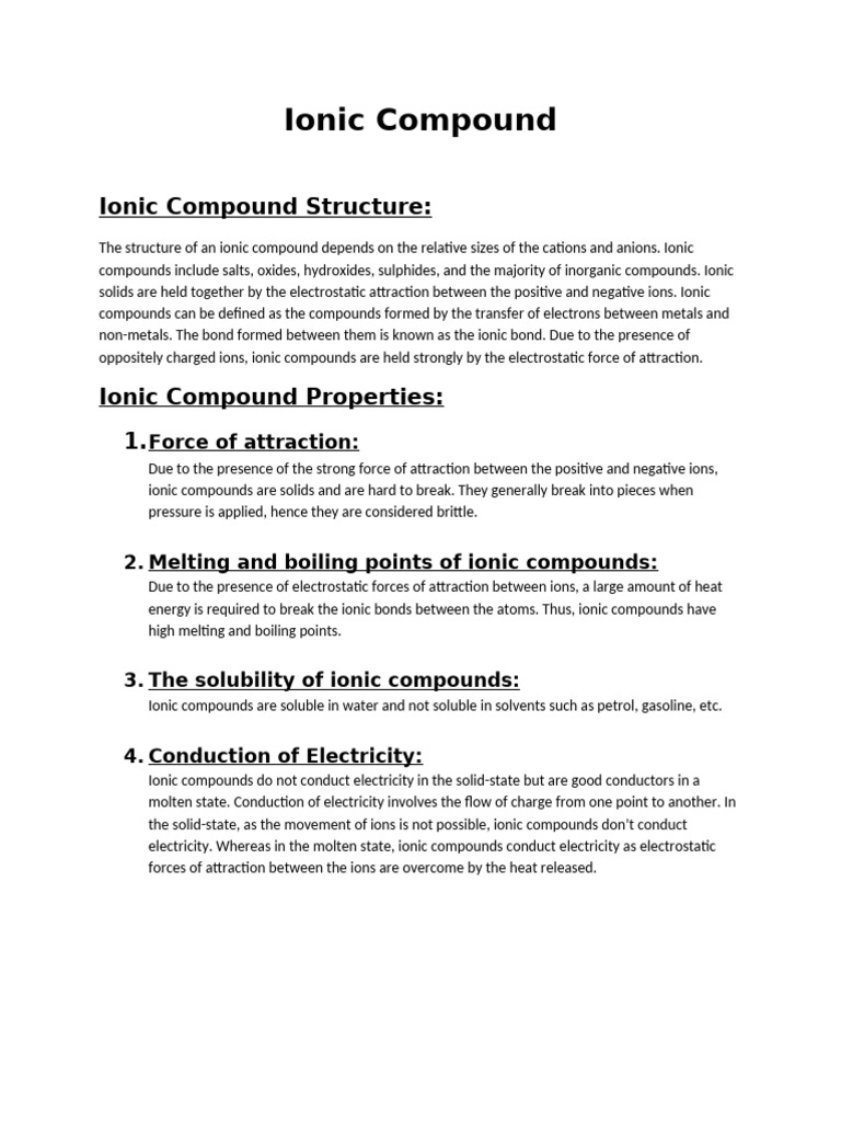 Ionic Compound | PDF