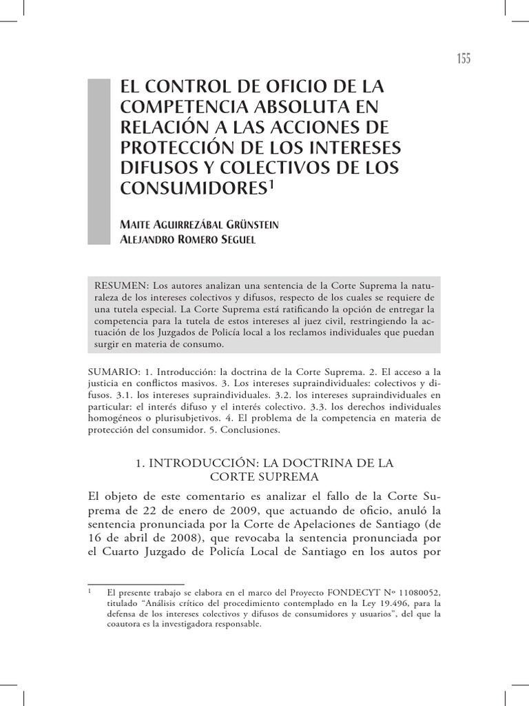 Control de La Competencia Absoluta en Acciones de Proteccion Del ...
