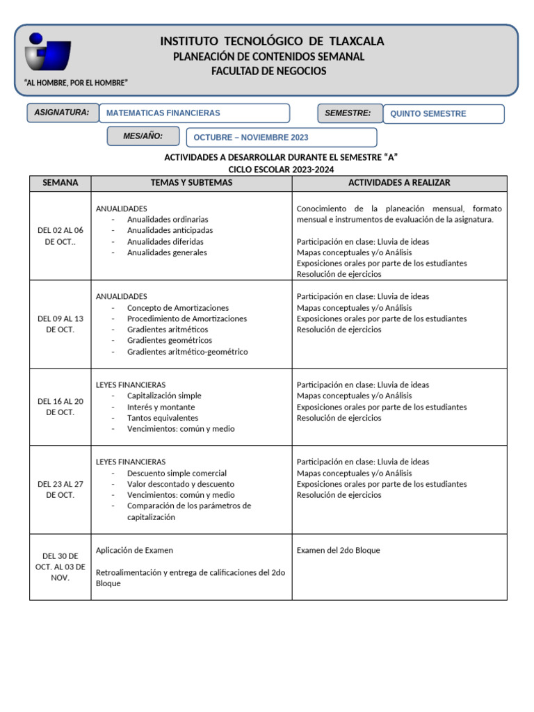 Formato Mensual Bloque 2 - MF 2023 | PDF