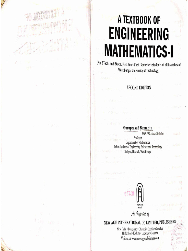 GPS Engineering Mathematics-I (IIEST) | PDF