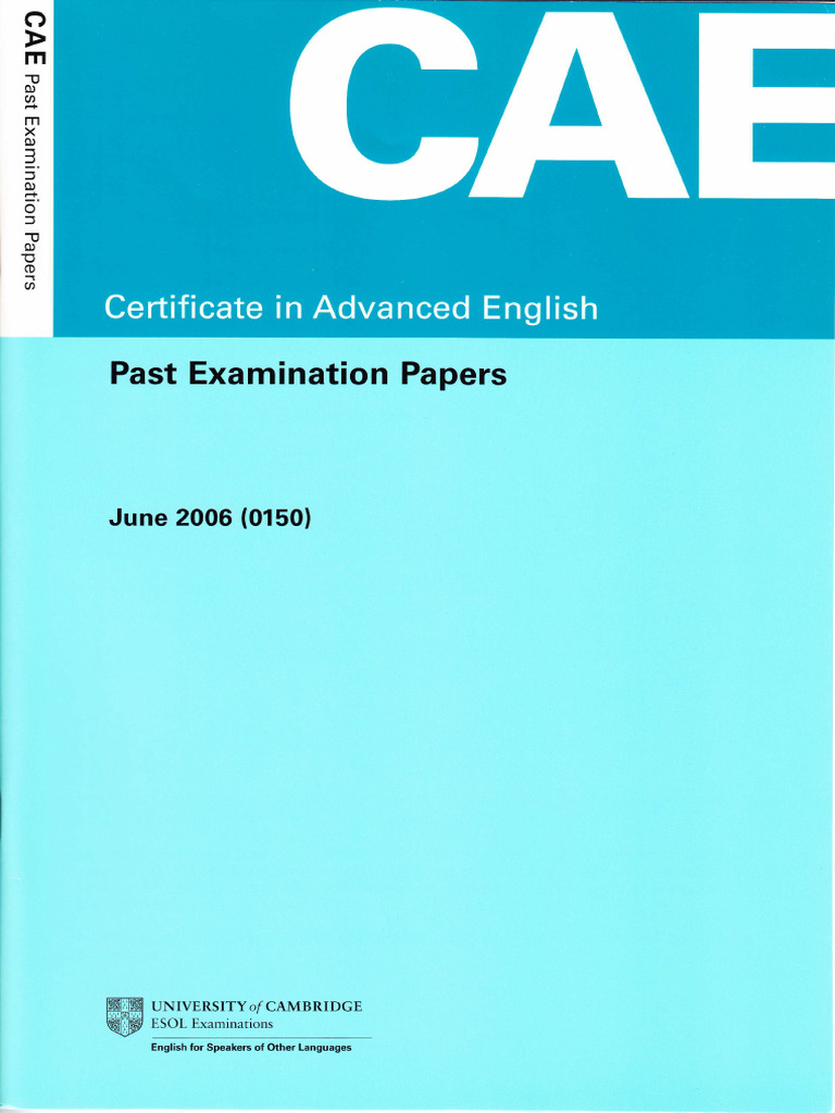 CAE June 2006 Past Paper | PDF