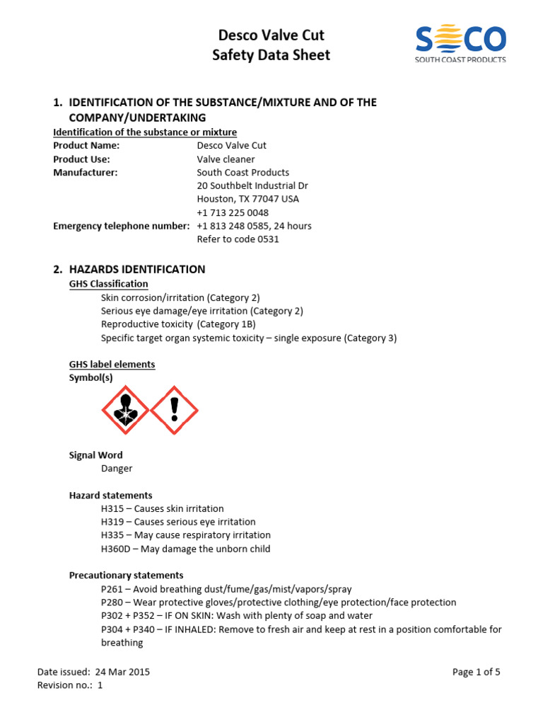 Desco Valve Cut | PDF