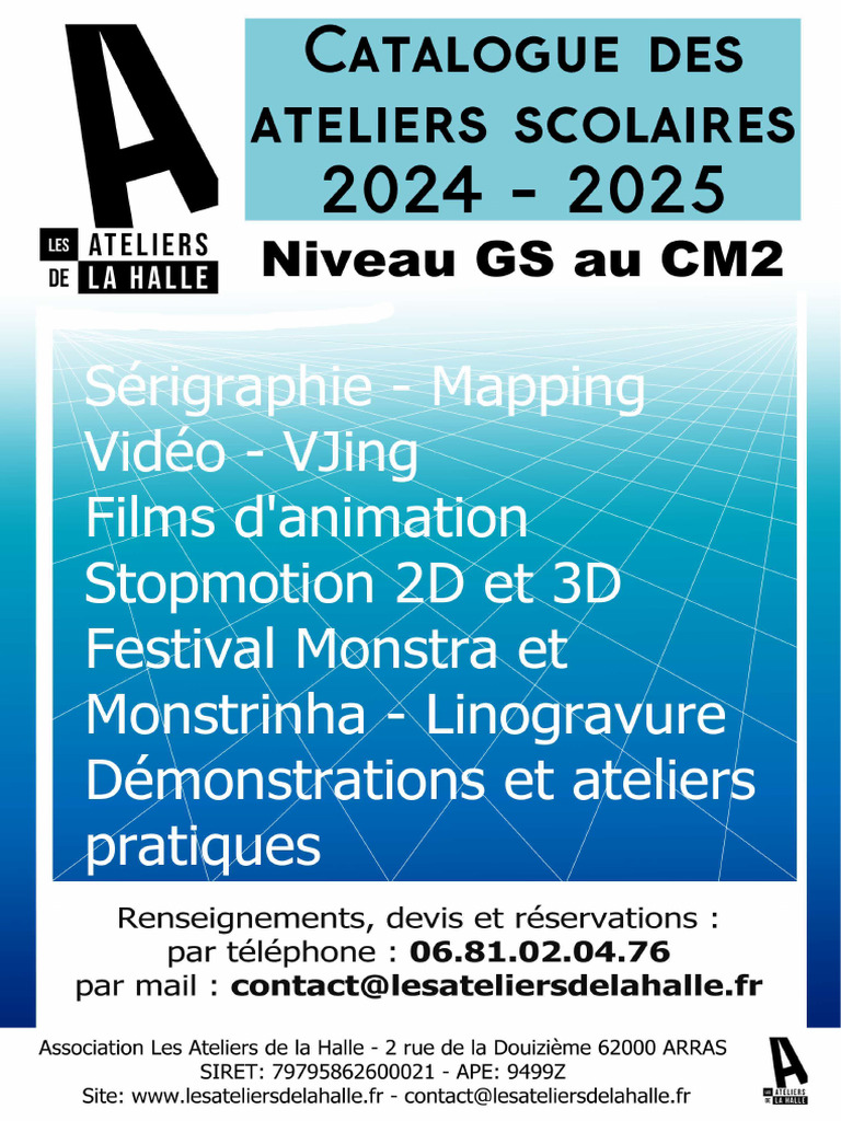 Plaquette Ateliers de La Halle GS-CM2 Rentr e 2024-2025 | PDF