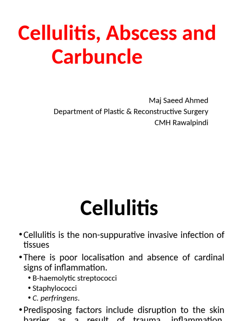 Cellulitis, Abscess, Carbuncle (1) | PDF