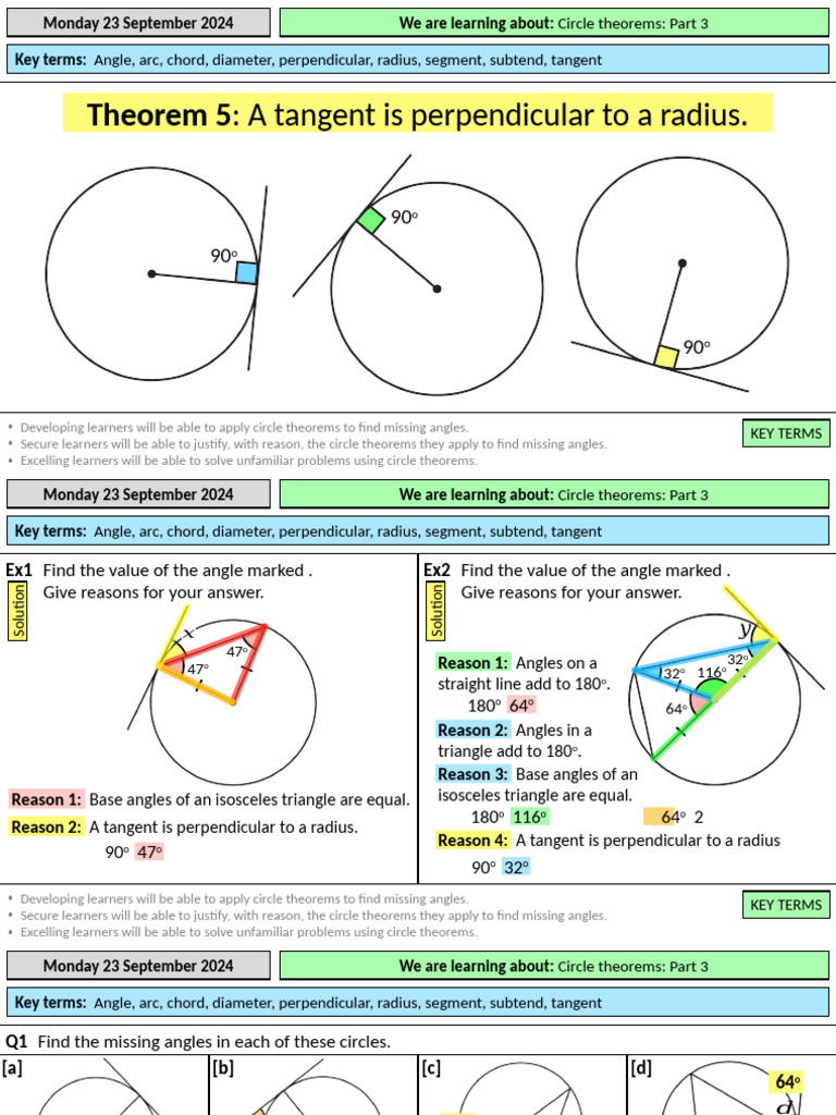 9.8.3a Circle Theorems Part 3 | PDF