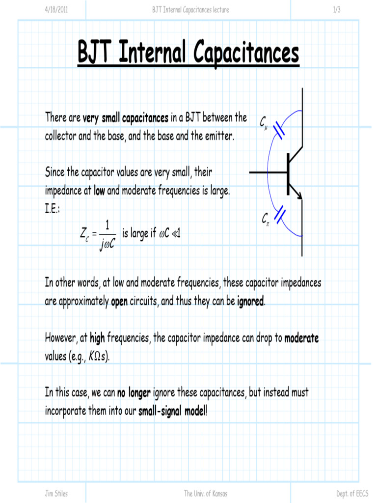 BJT Internal Capacitances Lecture | PDF