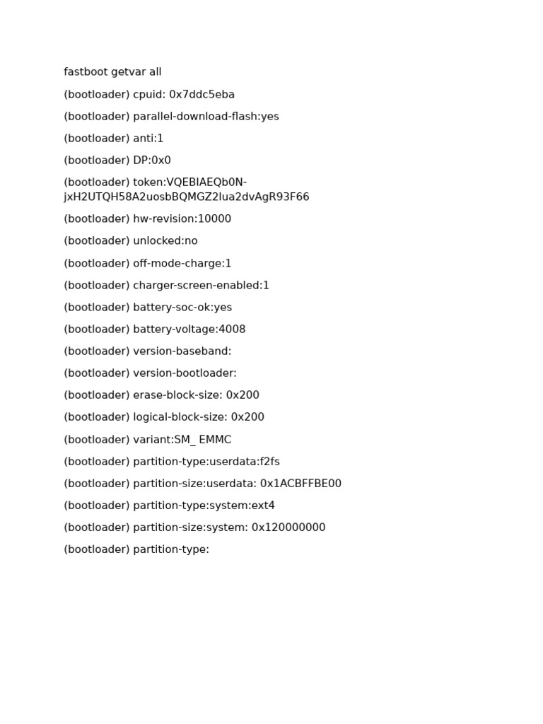 Fastboot Getvar All | PDF