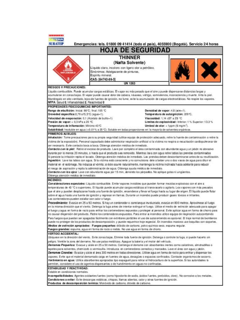 Hoja de Seguridad | PDF