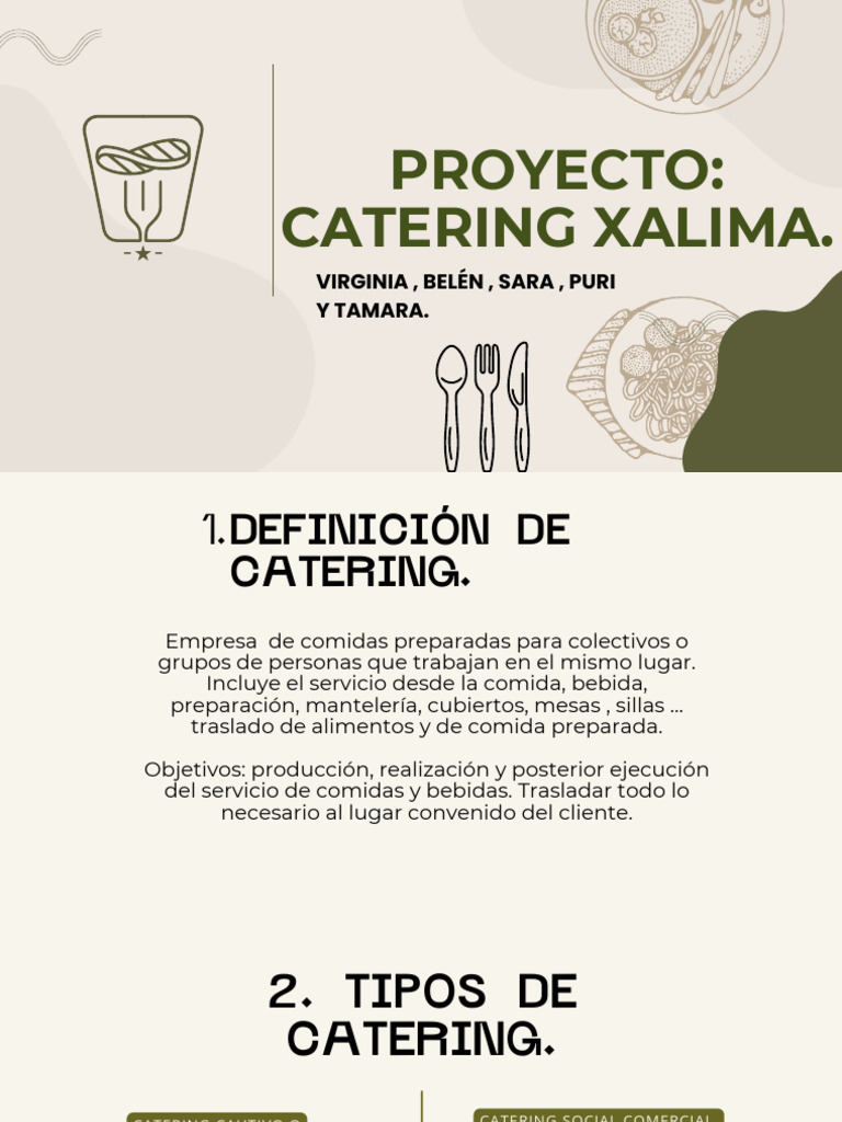 PROYECTO DE UN CATERING | PDF