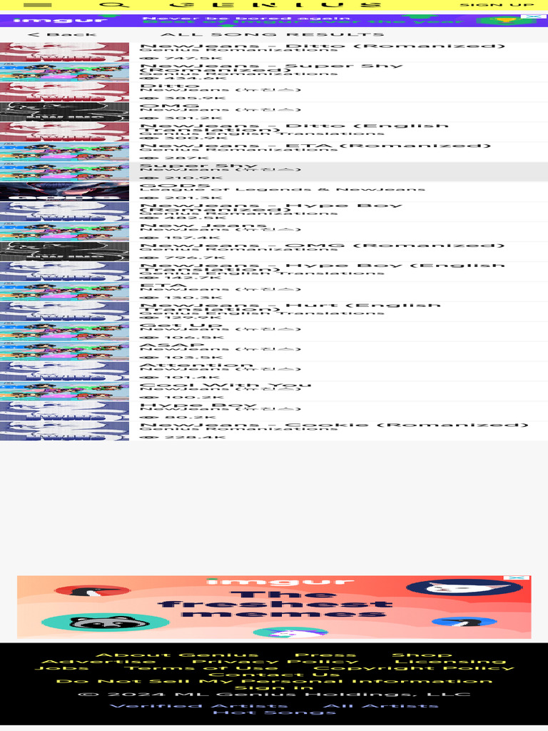 Genius Song Lyrics & Knowledge | PDF