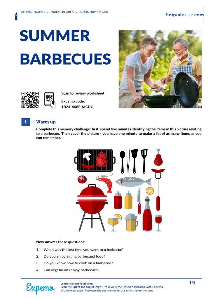 Summer Barbecues British English Student | PDF