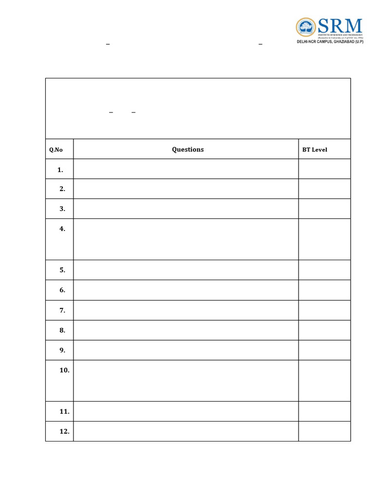 UNIT 2 - Question Bank | PDF