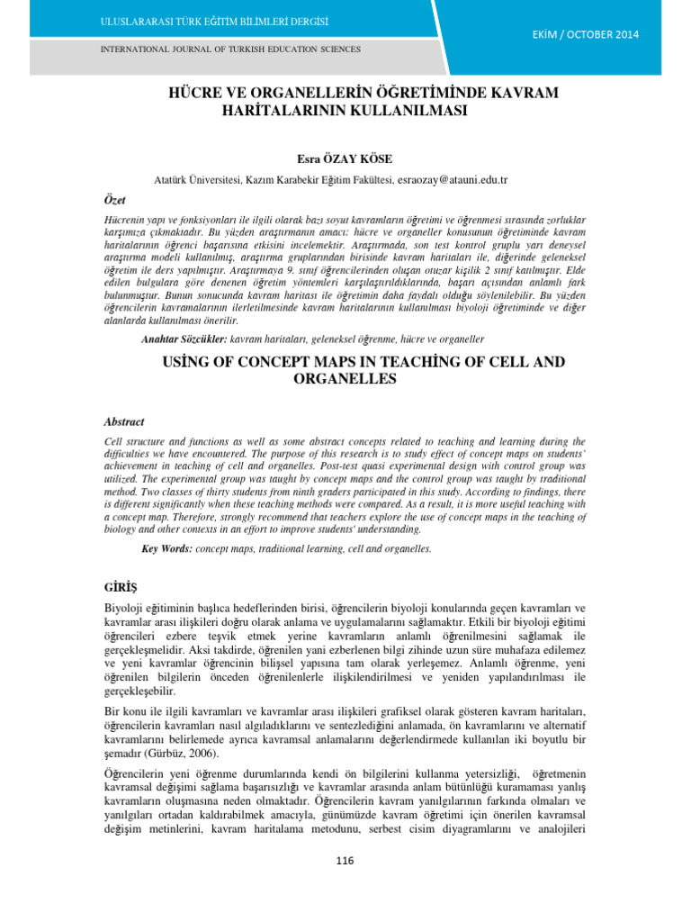 H - Cre Ve Organellerin - Retiminde Kavram Haritalar - N - N Kullan - Lmas - (#380568) - 406681 ...
