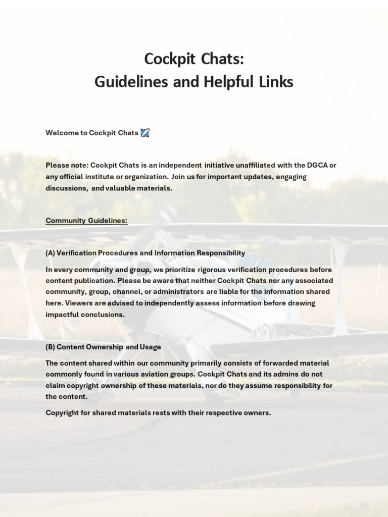 Cockpitchats | PDF