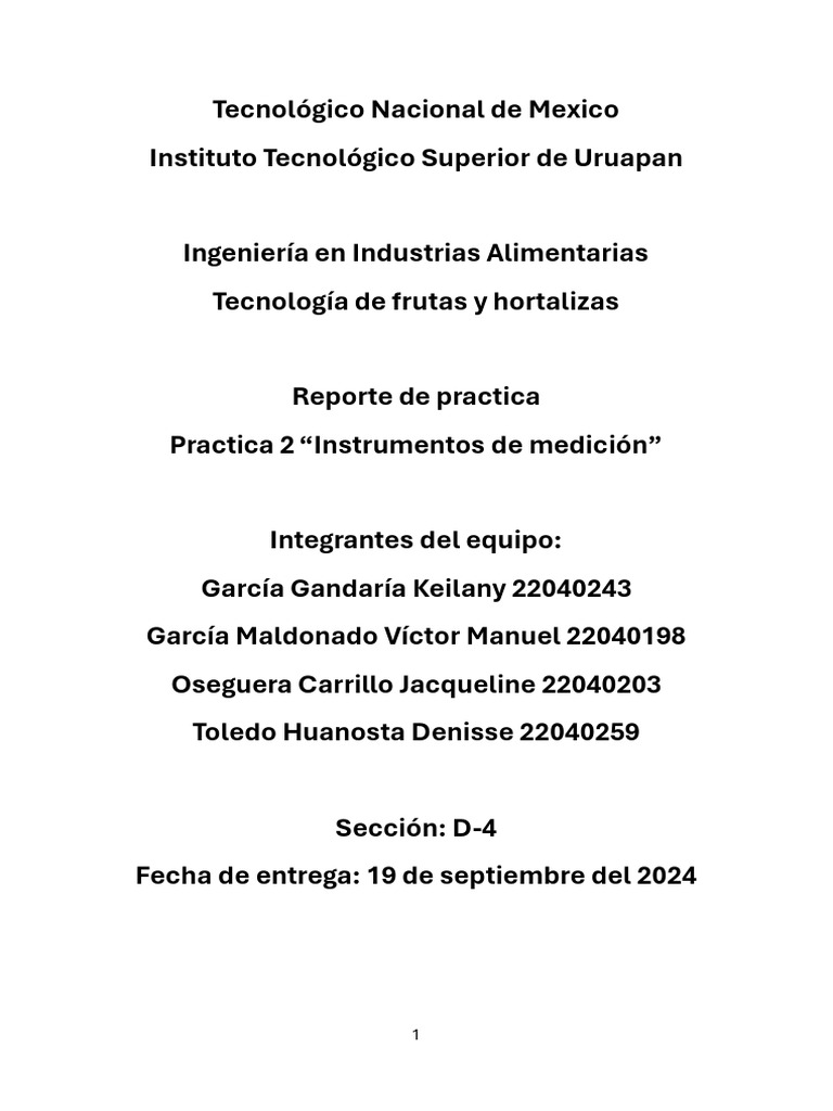 Oseguera, Toledo, Maldonado, Gandaría - P2 - Inst - de Medición | PDF