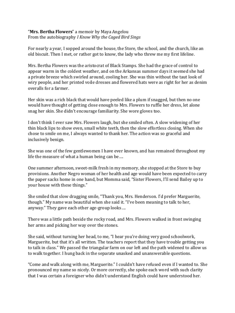 Mrs Bertha Flowers | PDF