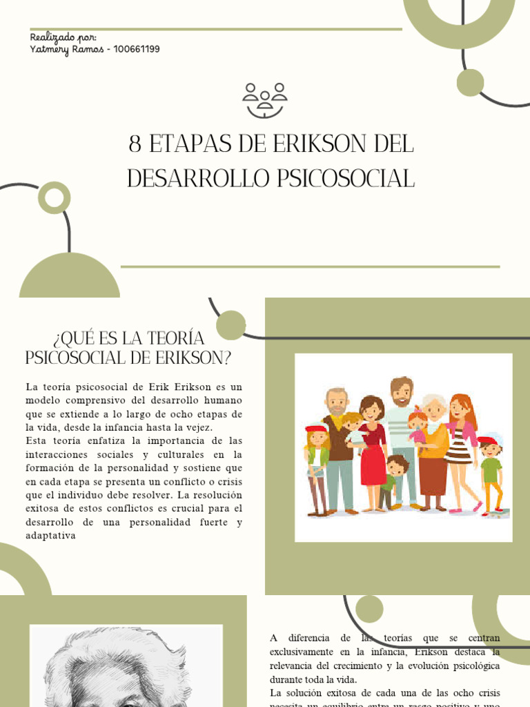 8 Etapas de Erikson Del Desarrollo Psicosocial - Yatmery | PDF ...