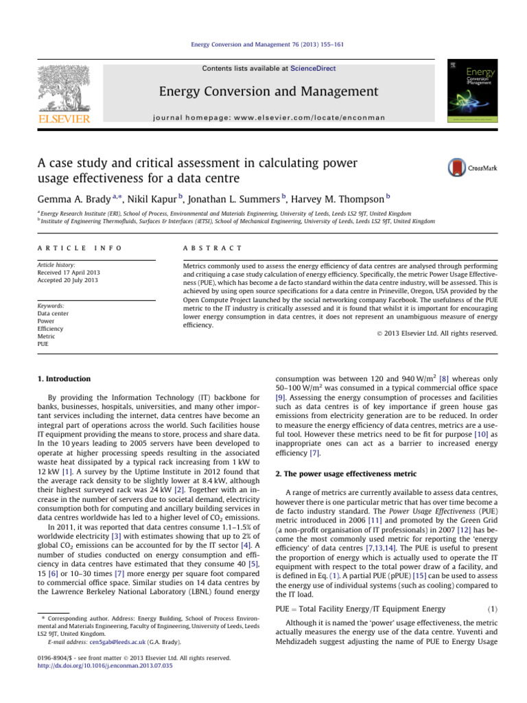 2013 - PUE - A Case Study and Critical Assessment in Calculating Power ...
