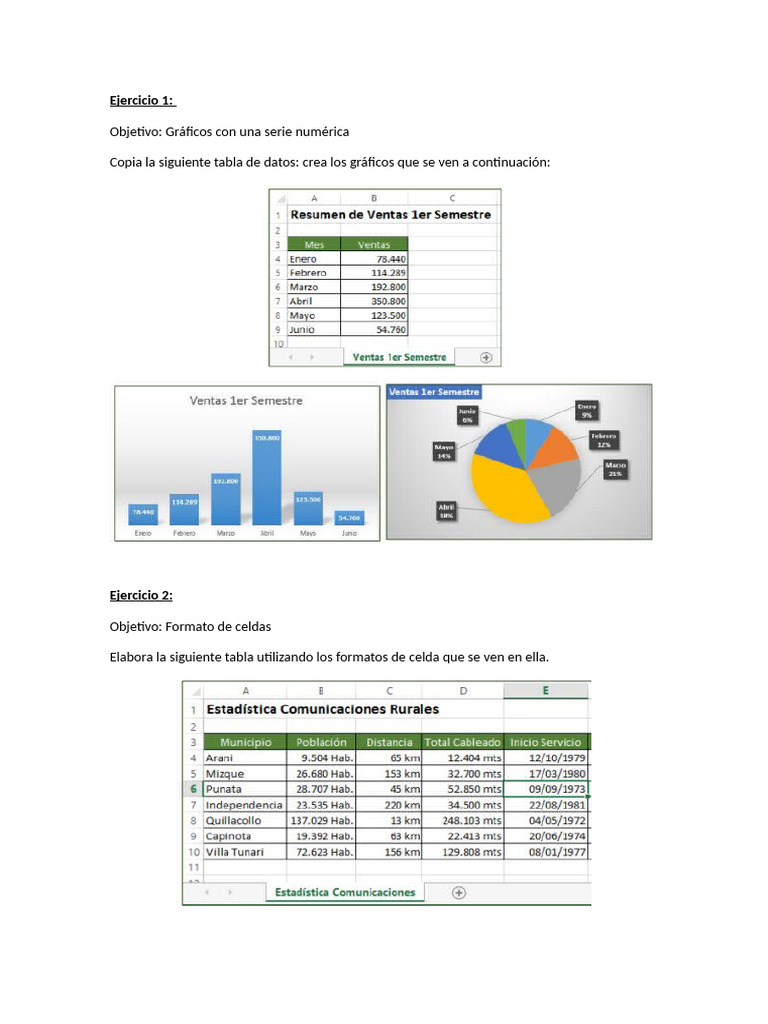 ejercicios para practicar EXCEL | PDF