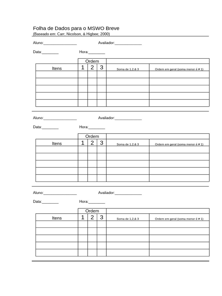Folha de Dados para o MSWO Breve | PDF