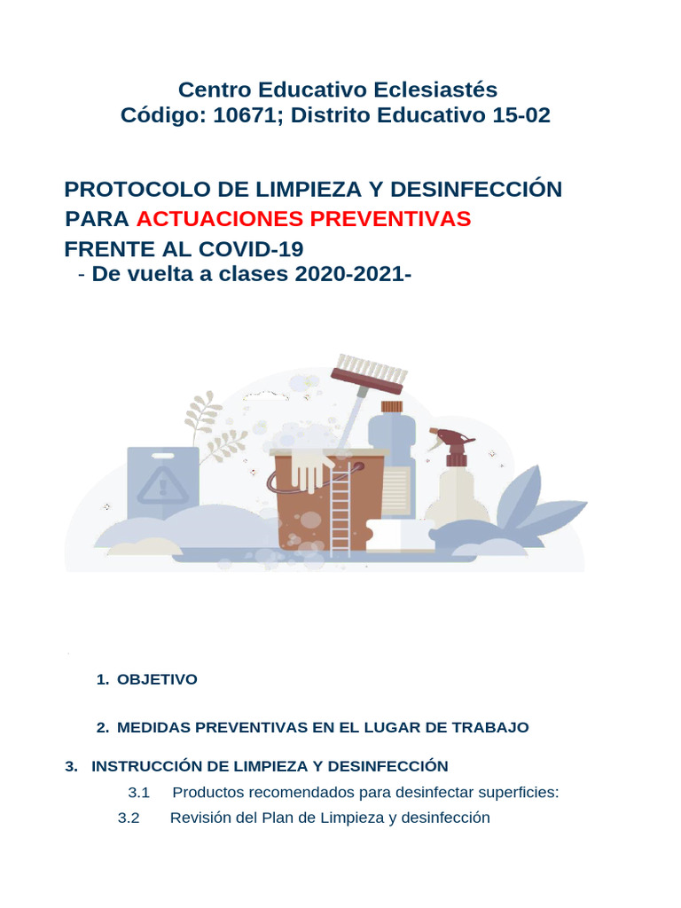 Protocolo de Limpieza | PDF