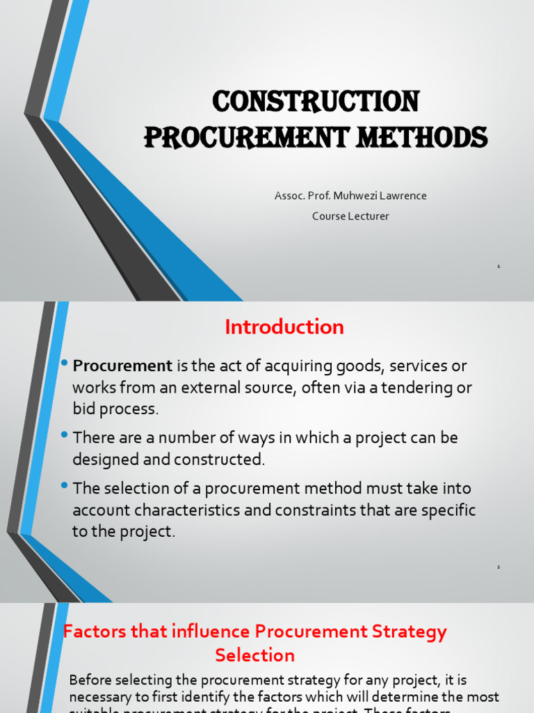 Module 3 - Procurement - Methods | PDF | Construction Management ...