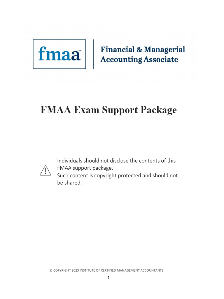 FMAA Exam Support Package 2024 | PDF