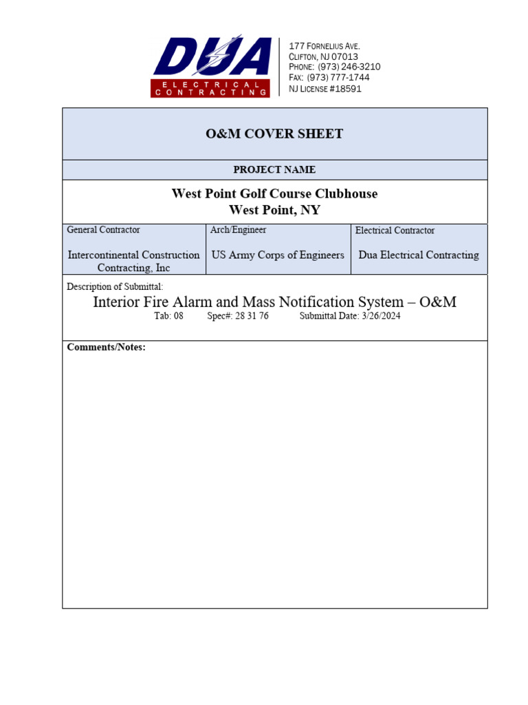Tab 08 - Interior FIre Alarm & Mass Notification System - O&M | PDF
