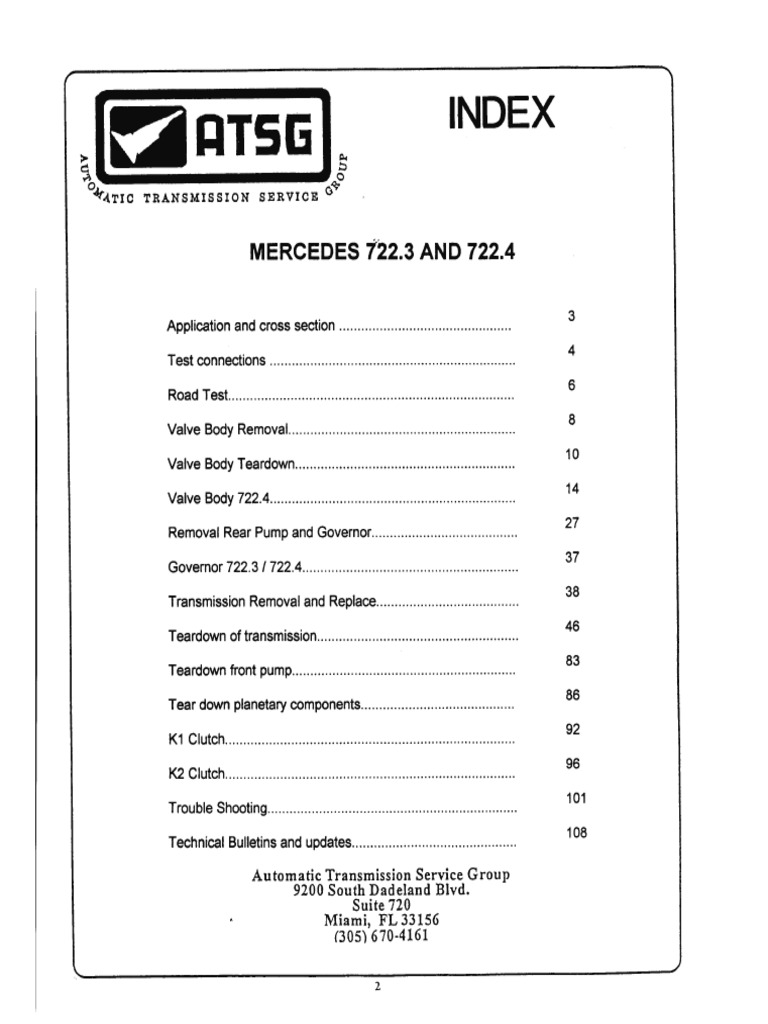 Mercedes 7223 and 7224 Atsg Automatic Transmission Service Group | PDF ...