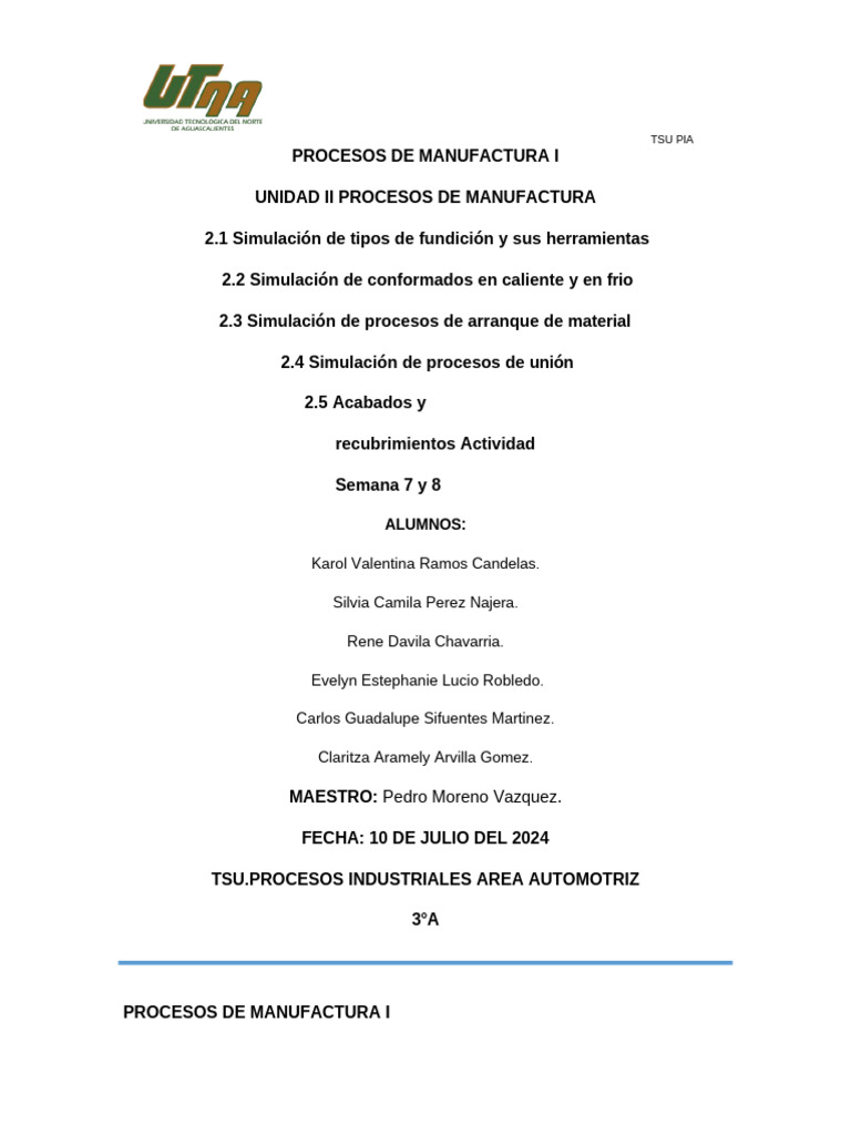 Procesos de Manufactura I_soldadura | PDF